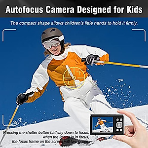 Suvony Digital Camera,4K Digital Camera for Photography & Vlogging,50MP Rechargeable Mini Camera with 32GB SD Card and 2 Batteries,16X Digital Zoom and Autofocus Compact Camera for Teens, Kids,Elder