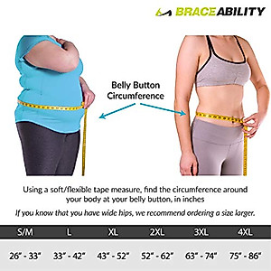 BraceAbility Elastic & Neoprene Compression Back Brace | Lumbar, Waist and Hip Support Belt for Sciatica Nerve Pain, Low Back Ache & Pain Relief while Sleeping, Working, Exercising, Walking (Large)