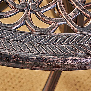 Christopher Knight Home Haitian Cast Aluminum Outdoor Dining Set, 7-Pcs Set, Copper