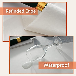 Hosonson 100% Waterproof Vinyl PU Square Heavy Duty Table Cloth with Smooth Surface - Soft Hand-Feeling Decoration Tablecloth - Reusable Wipable Oilproof Table Cover for Kitchen (54x54 Inch, White)