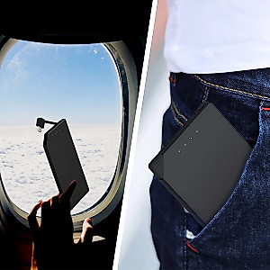 TNTOR Portable Charger with Built-in USB C Cable, 5000mAh Ultra Thin Power Bank Small Battery Pack, Compatible with iPhone 15 USB C Android Phones/Tablet/Camera etc.