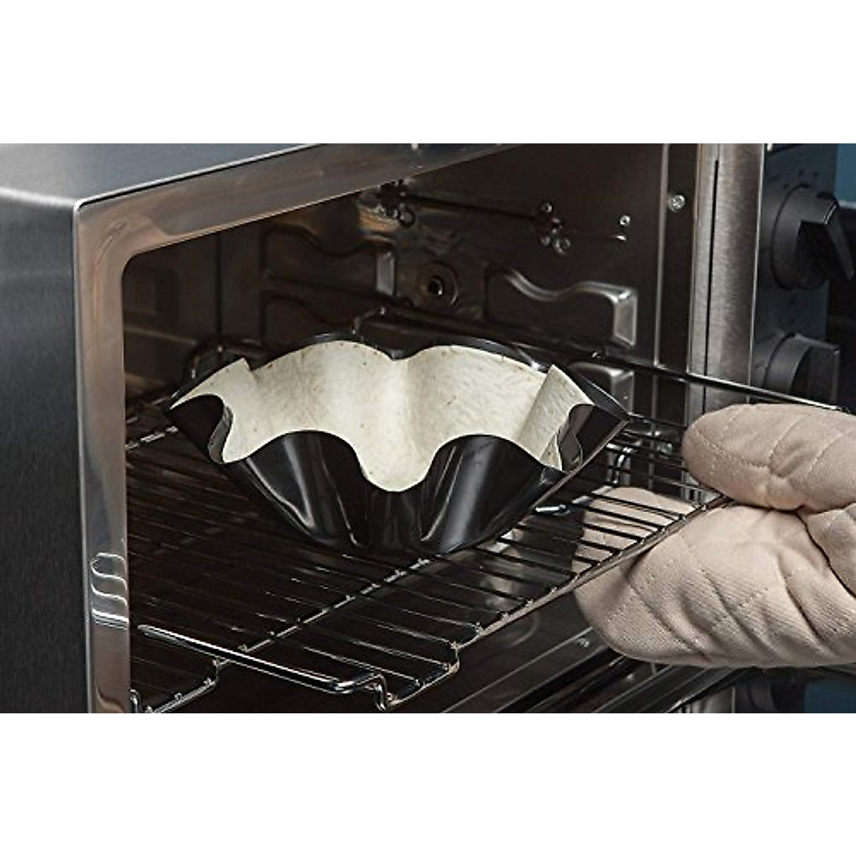 HIC Harold Import Tortilla Bowl Maker, Set of 2, Non-Stick Black Baking Pans