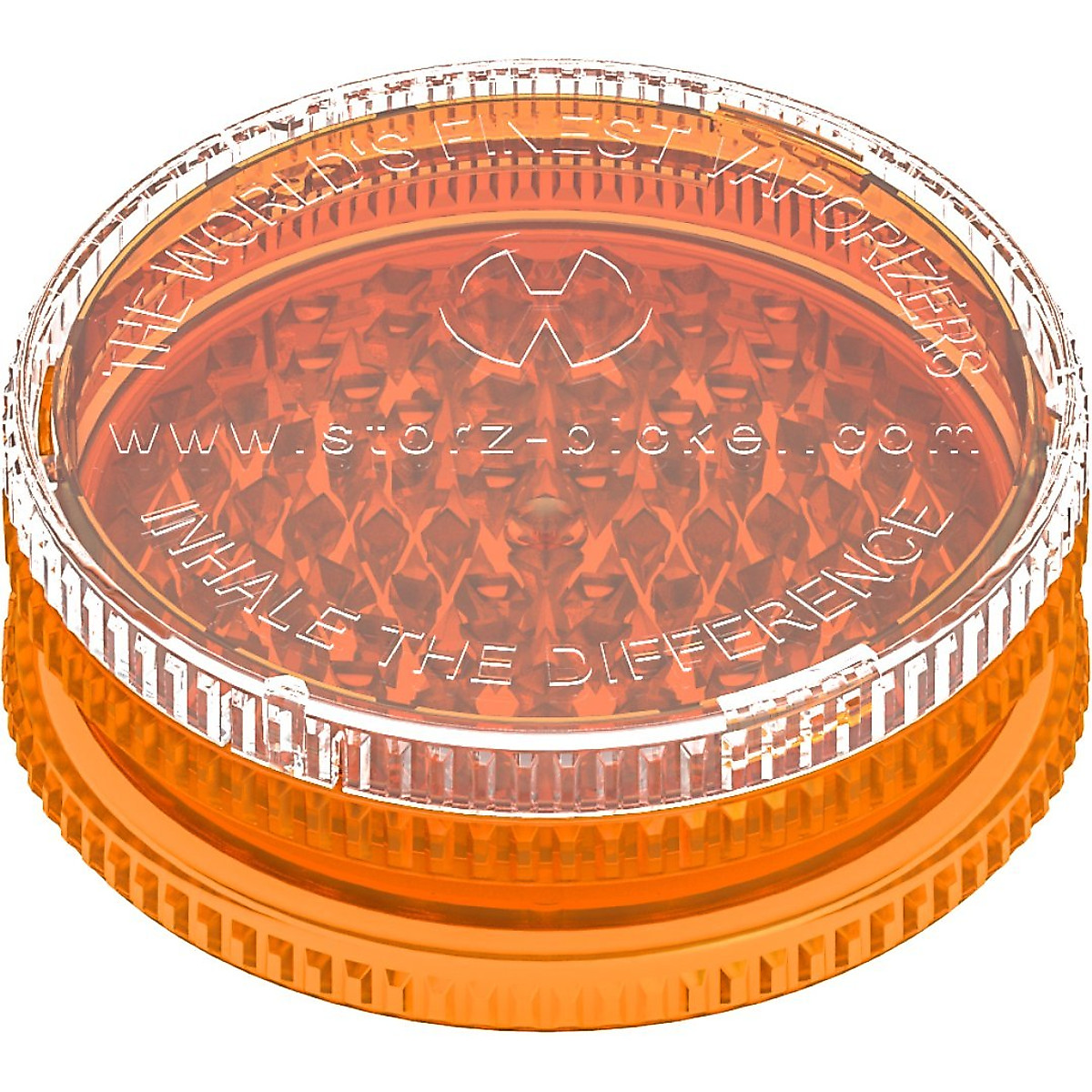 Storz & Bickel Volcano Plastic (Acrylic) 2pc Herb Grinder- Orange 3.5 Inc (90mm)