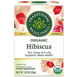 Traditional Medicinals Tea, Organic Hibiscus, Supports Your Cardiovascular System, 16 Tea Bags