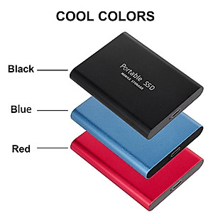 AOOF Mini Ssd Mobile Ssd, External Hard Drive Usb3.1 Type C, Portable 500gb 1tb 2tb 4tb 6tb 8tb Expansion Hard Drive, Compatible with Desktop, Laptop, Mac, Ps4 Etc. 2TB Gules