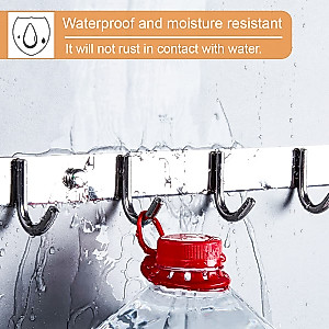 LEMONIDEA Stainless Steel Hooks Rack Wall Mounted Key Holder Coat Hook Towels Clothes Hangers Rail for Kitchen, Bathroom, Laundry Room - Set of 2