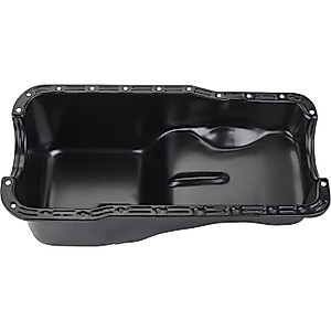 Speedway Motors 1962-1982 Small Block Ford 221-260-289-302 Oil Pan, Front Sump, Black, Stock Capacity, Heavy Stamped Steel, Fits Trucks and Vans, Not for 4x4 Trucks