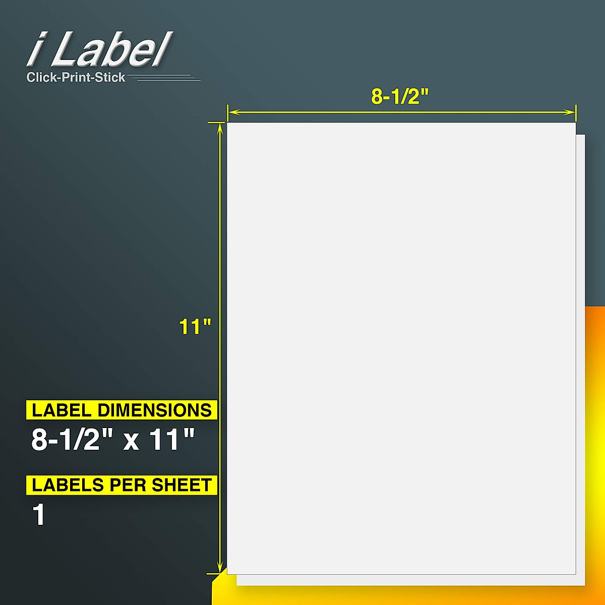 8.5" x 11" Full Sheet Label Sticker Paper for Laser & Inkjet Printers[300 Sheets,300 Labels]