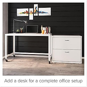 Hirsh Home Office Style Lateral Metal File Cabinet 30 in. Wide 2 Drawer White, Fully Assembled