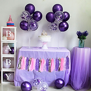 ZJDHPTY Purple Balloon Stand Centerpiece Table Decorations for Birthday Bridal Shower Wedding Engagement Mother's Day Graduation Halloween Party Decorations(Purple set4)