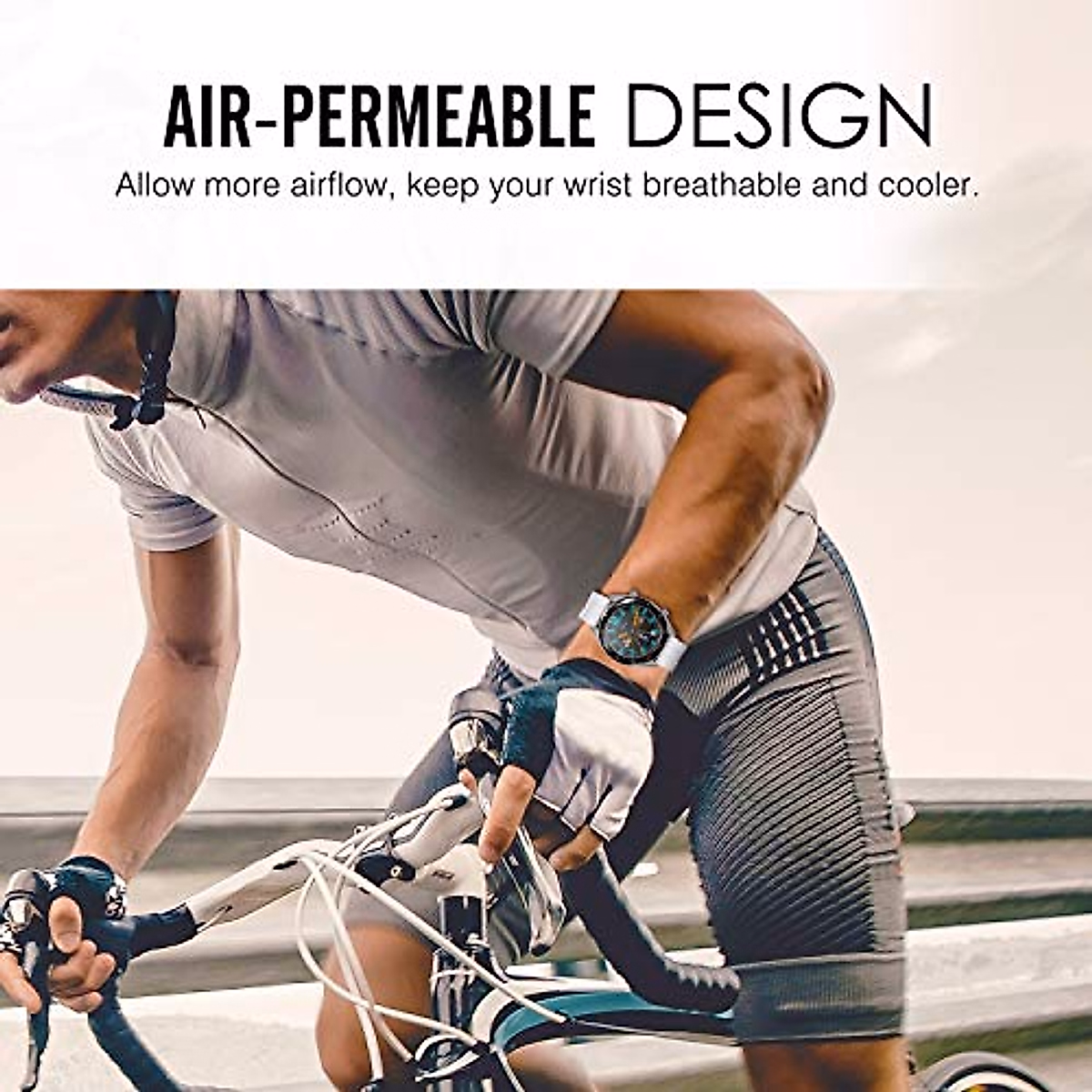 MoKo 3 Pack Bands Compatible with Huawei Watch GT5/GT5 Pro 46mm/GT4 46mm/GT3/GT3 Pro 46mm/GT/GT2 46mm/GT2 Pro/GT2e/GT Runner/Huawei Watch 4/4 Pro/3/3 Pro, 22mm Soft Silicone Replacement Strap, B/W/MB