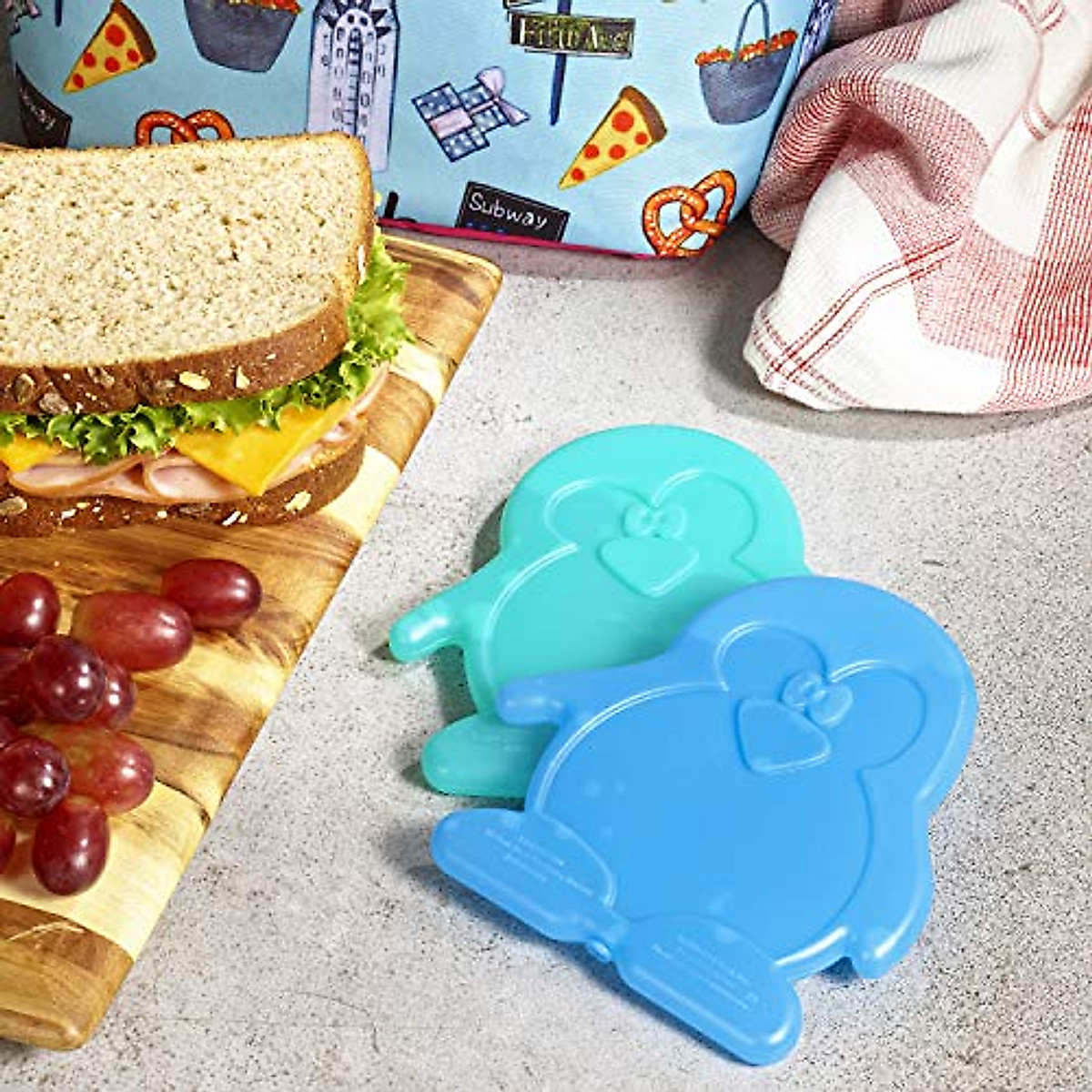 Fit & Fresh, Penguins Cool Coolers Lunch Ice Packs, Set of 4, Multicolored