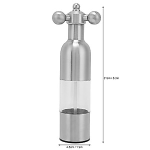 Pepper Mill,Stainless Steel Adjustable Coarseness Pepper Grinder for Black Pepper, Sea Salt and Himalayan Salt, Spice and Salt(Large)