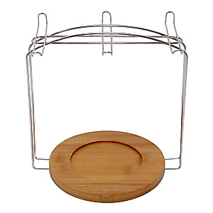 Jusalpha Teacup-Coffee Mug Holder with Bamboo Stand for Saucer, Teacup Display Stand, Capacity 6