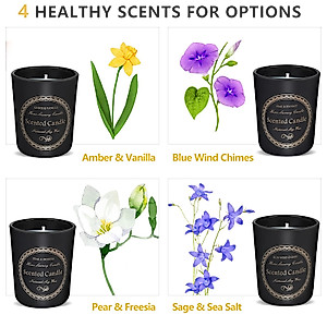 Candles Gifts for Women, Home Scented Candle Set, Soy Candles with Essential Oil, 4x2.2oz Portable Travel Fragrances Scented Candles Gift Set, Christmas Gifts, Birthday Gifts for Women