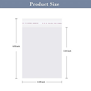 Miraclekoo 200Pcs 4-5/8 x 5-3/4 Inch Resealable Cello Cellophane Bags,Thick Greeting Card Clear Plastic Sleeves - Fit A2 Card Envelope Photos Cookie Candy