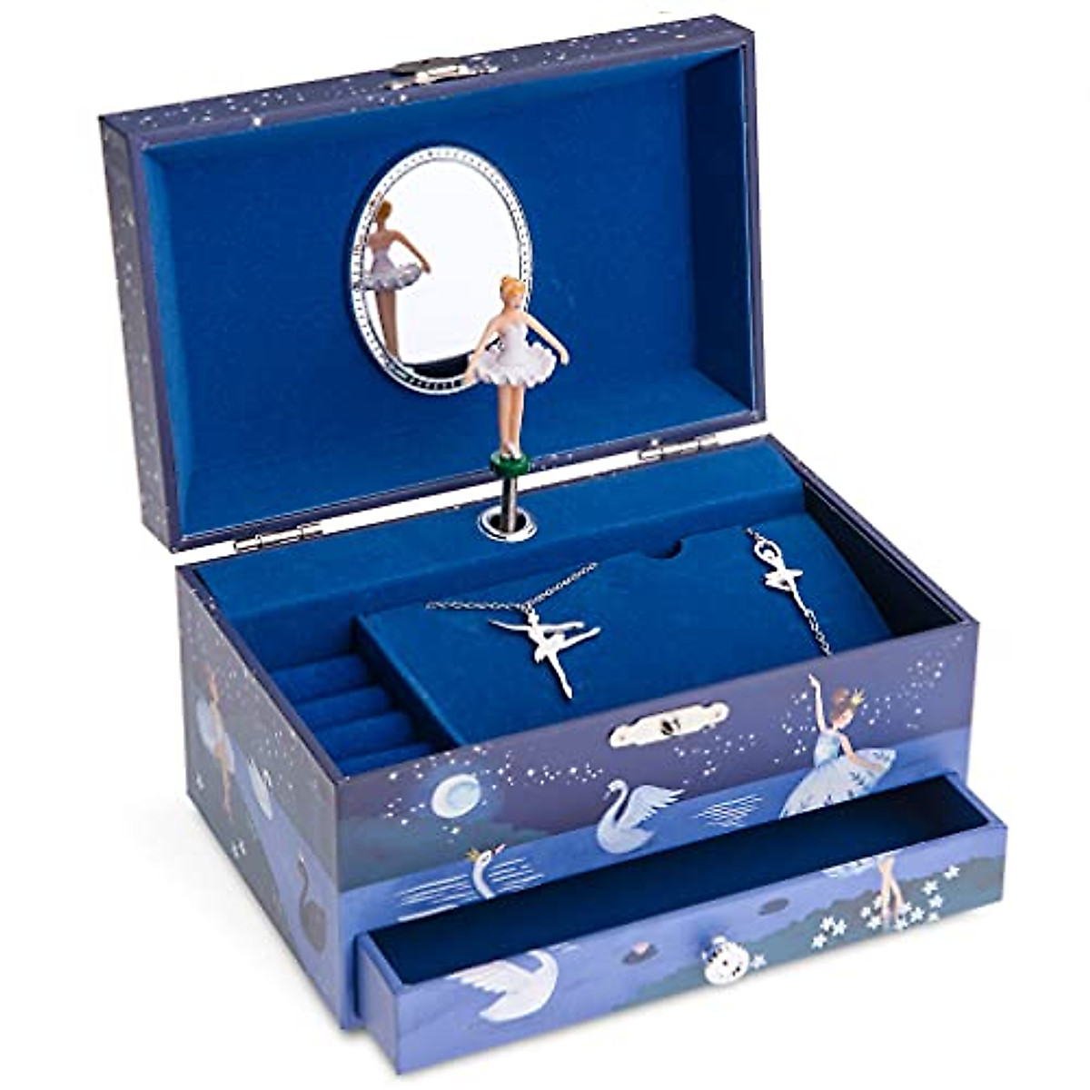 Jewelkeeper Ballerina Music Box & Little Girls Jewelry Set - 3 Ballerina Gifts for Girls - Jewelry Box for Girls