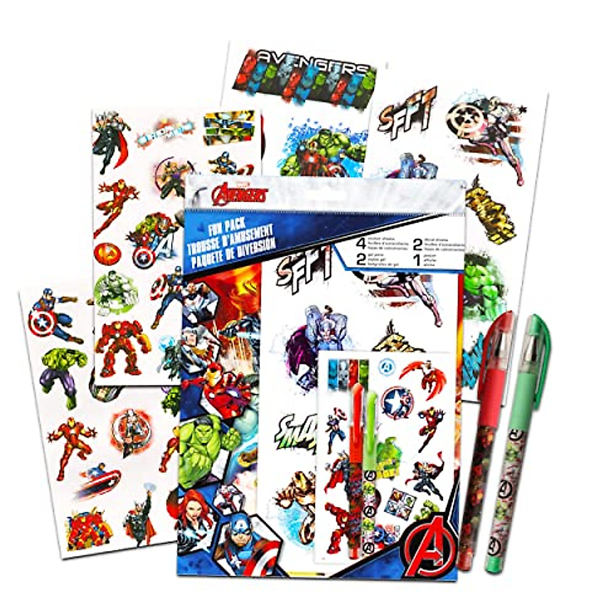 Avengers Backpack with Lunch Box Set - Bundle with 15" Avengers Backpack, Marvel Lunch Bag, Stickers, Bracelets, More | Avengers Backpack for Boys