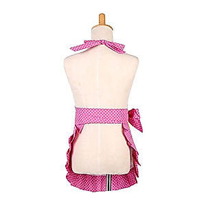 Cotton Aprons for 2-5 years Kid Girls, Cupcake Pattern Apron for Children, Great for Daughters Litter Girls (Pink)