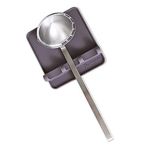 Silicone Utensil Rest by Kasian House - Extra Large Kitchen Spoon Rest with Drip Pad, Utensils Holder for Spoons, Spatulas, Ladles, Tongs & BBQ, BPA-Free, Heat-Resistant & Dishwasher Safe (Grey)