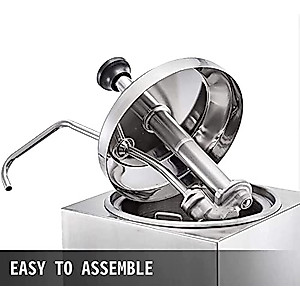 ANSNAL Cheese Dispenser with Heated Pump,2.5L Commercial Hot Fudge Warmer,800W Stainless Steel Sauce Warmer Pump Dispenser,for Hot Fudge Cheese Caramel,Temperature Control 30℃-110℃