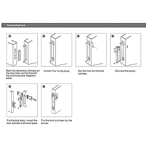 UHPPOTE Drop Bolt Lock Key Open Fail Secure Sturdiness Electric Manual Open Cylinder