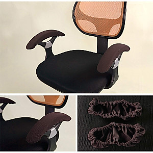Gatuida Office Supplies 2Pcs Office Chair Armrest Covers,Armrest Slipcover Pads,Thickened Office Computer Chair Armrest Covers, Elastic Band Chair Arm Rest Sleeves (Coffee) Arm Rest Slipcovers