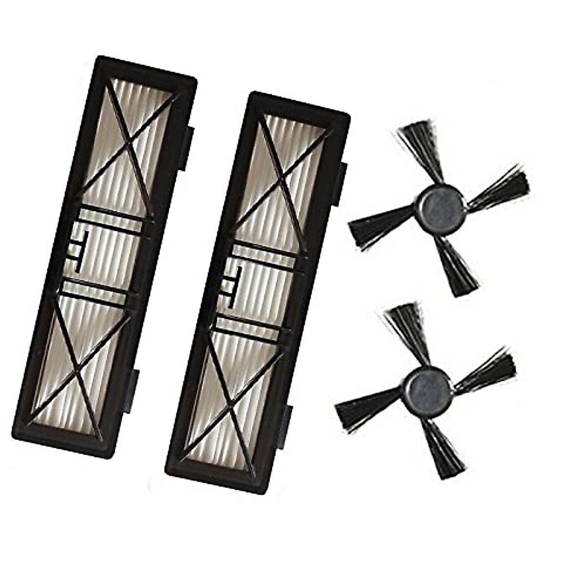 ALPGEN 2pcs Filter ; 2pcs Side Brush/Fit for Neato Botvac D3 D4 D5 D6 D7 D70 D75 D80 D85 Connected Botvac 75e 80 85 Sweeping Robot Set