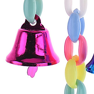 Birds Cage Accessory Parrot Macaw Chew Bell Toys Colorful Swing Hanging Toy (B)