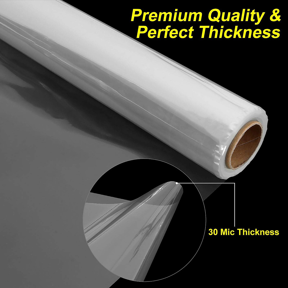 shanqian Clear Cellophane Wrap Roll (31.5 in x 200 ft), Cellophane Roll Clear Wrap Cellophane Bags, Clear Wrapping Paper to Wrap Gift Baskets Cellophane Basket Wrap Gift Wrap