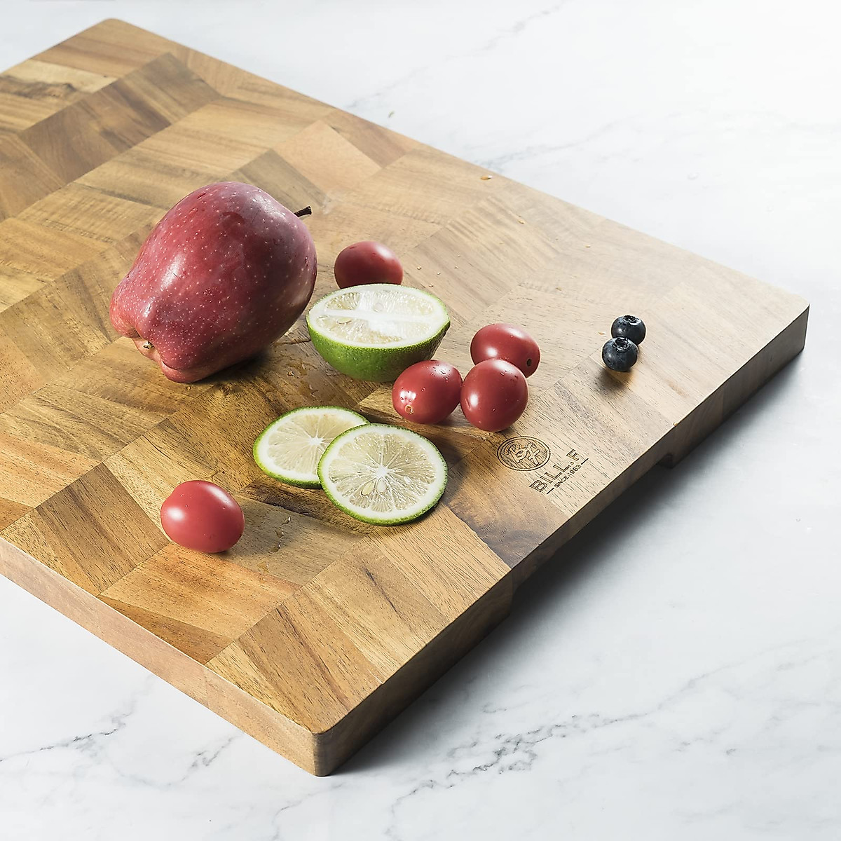 BILL.F Chopping Board 18" Large Acacia Wood Cutting Chopping Board for Kitchen with End-Grain,1" Thick Large Butcher Block 18x13x1.0 in