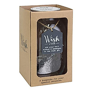 Top Shelf 50th Birthday Wish Jar With 100 Tickets, Pen, and Decorative Lid