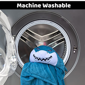 Comfy Critters Blanket Hoodie for Kids, Hooded Blanket, Blanket Pillow Combo, Kids Travel Blanket, Wearable Kids' Shark Blanket (Chomp The Great White Shark)