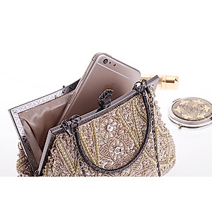 LIFEWISH 1920s Evening bags Unique Sequin Beaded Clutch Purses for Cocktail Wedding Party Prom