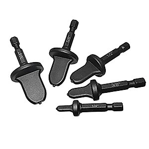 Yakamoz 5pcs Copper Pipe Swaging Tool Copper Tube Expander 1/4" Hex Shank Drill Bit Flaring Set for HVAC Air Conditioner Repairing Swage Tools