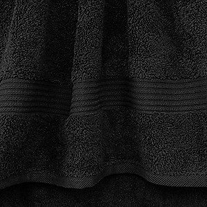 Cotton Paradise 6 Piece Towel Set, 100% Turkish Cotton Soft Absorbent Towels for Bathroom, 2 Bath Towels 2 Hand Towels 2 Washcloths, Black Towel Set
