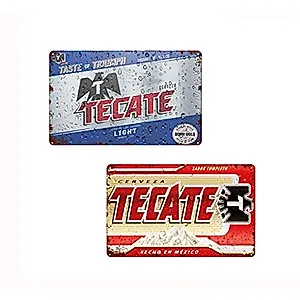 Vintage Mexico Poster Metal Sign Looking Reproduction Mexican Metal Vintage Sign 12" X 8" Sign for Bar Home Coffee Wall Decor