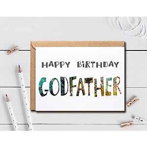 Happy Birthday Godfather - Godfather Birthday Card - Godfather Card - Card For Godfather Modern - Godfather Birthday Card - Card For Godfather