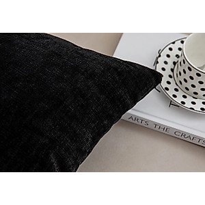 Anickal Black Pillow Covers 18x18 Inch Set of 2 Modern Farmhouse Rustic Decorative Throw Pillow Covers Square Cushion Case for Living Room Home Sofa Couch Decoration