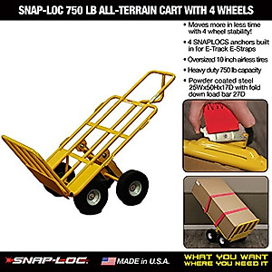 All-Terrain Hand CART 4 Wheel with 750 lb Ccapacity and 10 inch Airless Wheels