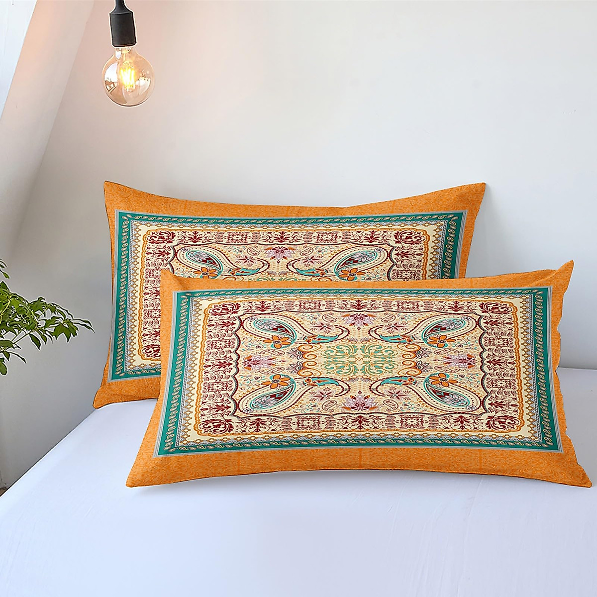 Microfiber Duvet Cover Set, Floral Texture Print Bedding Set Soft Breathable Quilt Cover with 1/2 Pillowcase, Luxury Home Decorations for Gift(US King 104"x90")