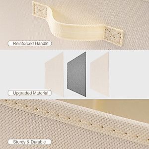 Homneat 13 inch Storage Cubes Bins 6 Pack, Foldable Fabric Cube Storage Bins 13x13x13 inch with Handle, Collapsible Storage Bins for Cabinet and Shelf, Cubical Storage Boxes for Closet Storage, Beige