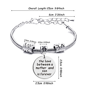 lauhonmin Mother Daughter Mother Son Grandmother Grandson Granddaughter Charm Bracelets Mom Gifts Mother's Day (Mother and Son)
