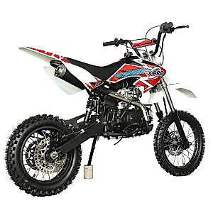 X-PRO 125cc Kids Dirt Bike Pit Bike Youth Dirt Pit Bike with 4-Speed Manual Transmission Zongshen Engine,Big 14"/12" Tires，Red