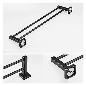 Towel BAR Rack Towel Rack Wall Mounted Towel Rails,Bath Double Towel Storage Rack Towel Bar Space Aluminum Towel Rod for Bathroom or Kitchen, Bathroom Hardware/50Cm (Size : 60Cm)