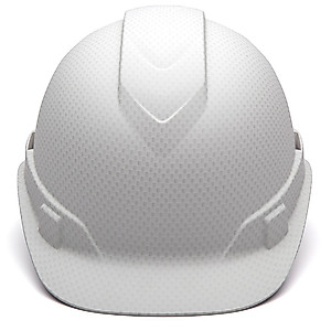 Pyramex Ridgeline Cap Style Hard Hat, 4-Point Ratchet Suspension, Matte White Graphite Pattern