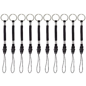 Honbay 10PCS Black Nylon Straps Lanyards with Detachable Buckle for Flashlight, Cell Phone, USB Flash Drive, MP3, MP4, and Other Small Electronic Devices