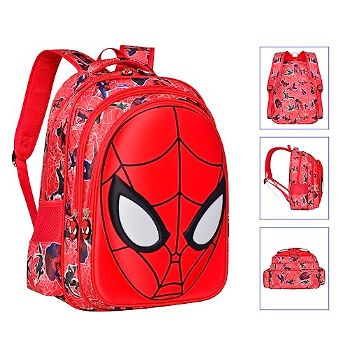 Zmioviq Boys School Backpack Set, 17Inch Large Bookbag | Lunch Bag | ID Badge Holder, 3D Cartoon Design, Great Gift Idea for Kids