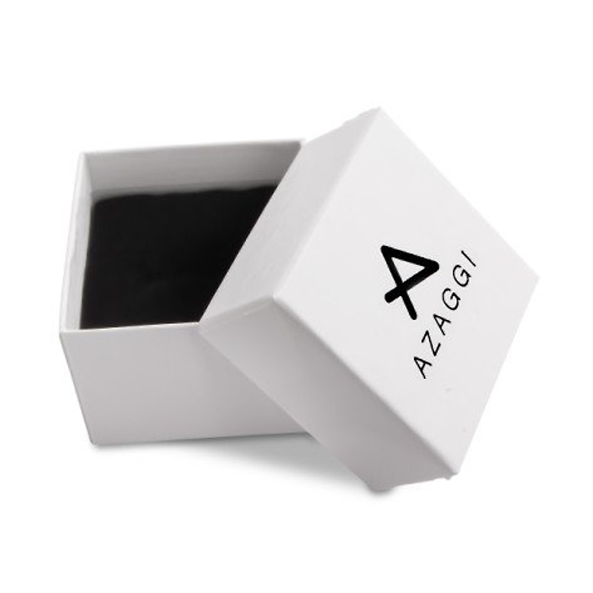 Azaggi Sterling Silver Handcrafted Textured Stackable Ring With Cubic Zirconia (sterling-silver, 8)