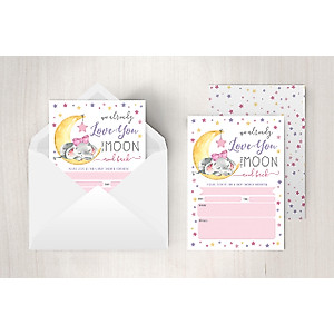 Your Main Event Prints Greeting Card, Baby Shower Invitation, Elephant, 20 Invitations and Envelopes